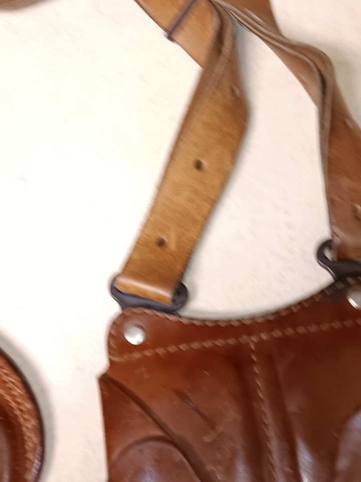 VTG Jackass Snub Nose Revolver Leather Shoulder Holster & Dual Shell ...