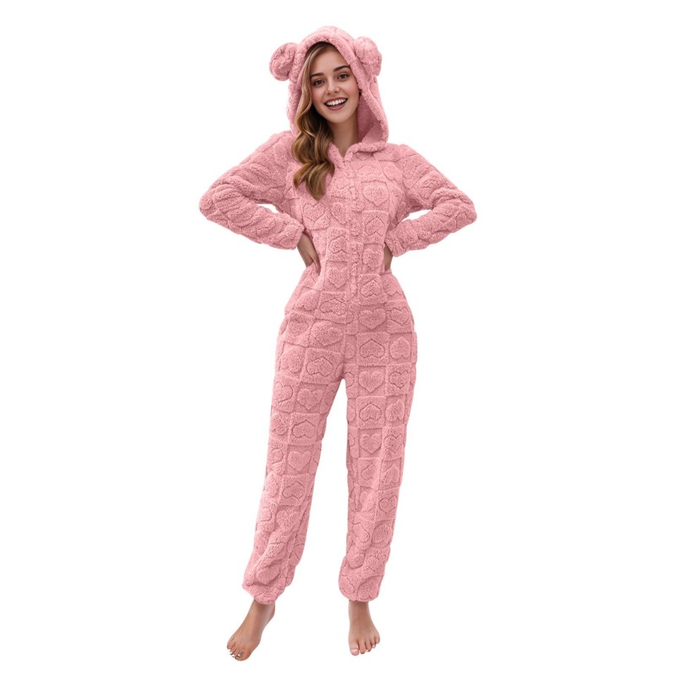 Lady Teddy Bear Hooded Pyjamas Jumpsuits 1Onesie PJs Fleece ...