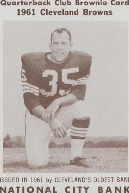 1961 National City Bank Quarterback Club Brownie Card Cleveland Browns ...