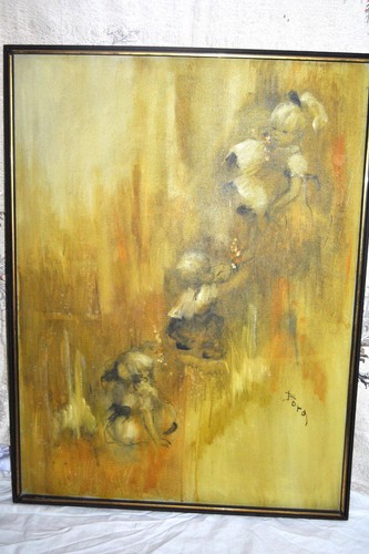 Vintage Irene Borg Original "ONE- TWO -THREE" Oil On Canvas Painting 30 ...