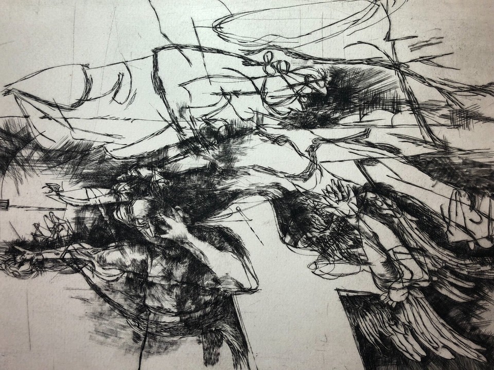 Herbert Lewis Fink original etching: "The Trials of Job" 1959 (State ...