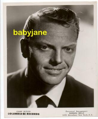 CHAMP BUTLER ORIGINAL 8X10 PHOTO 1950's SINGER PORTRIT COLUMBIA RECORDS ...