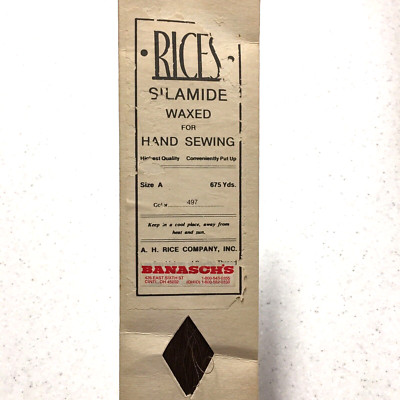 Rice's Waxed Silamide Hand Sewing Thread Skein 675 Yds Warm Brown #497 ...