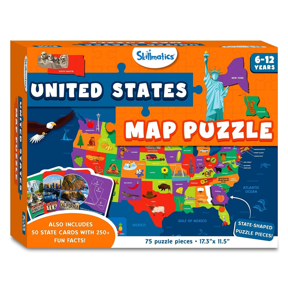 Skillmatics United States Map Puzzle - 75 Piece Jigsaw Puzzle ...