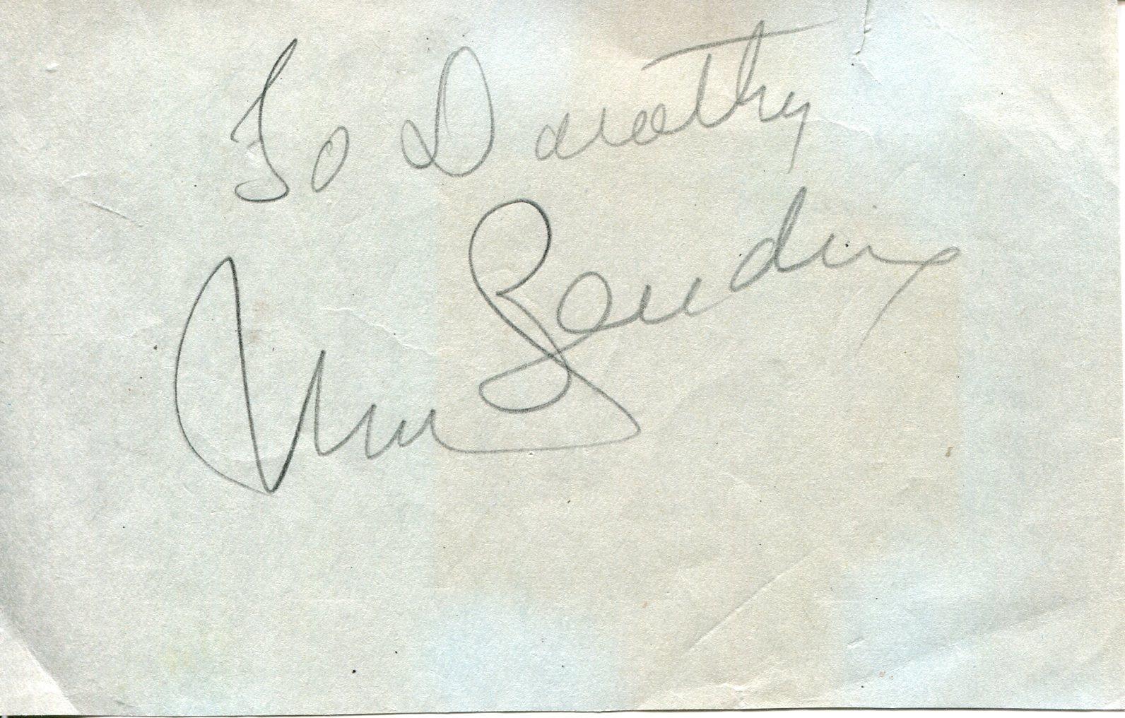 William Bendix Autograph Actor The Babe Ruth Story & Life Of Riley ...