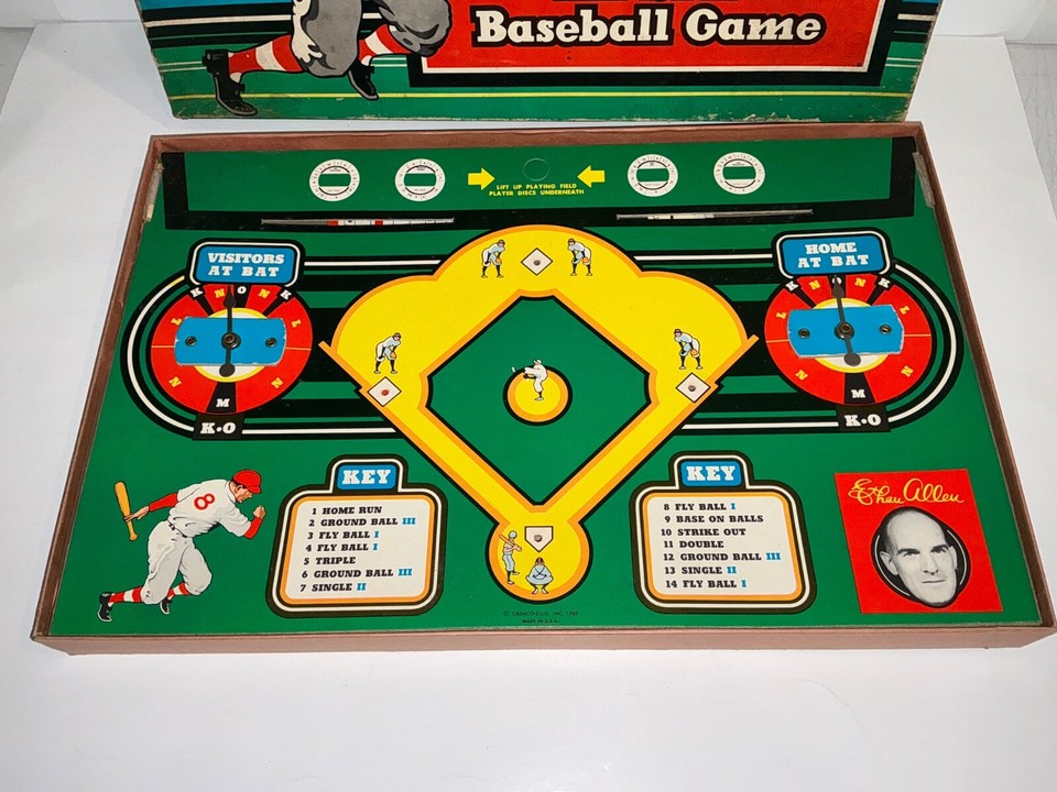 1957 Cadaco Ellis All Star Baseball Board Game Babe Ruth Mickey Mantle ...