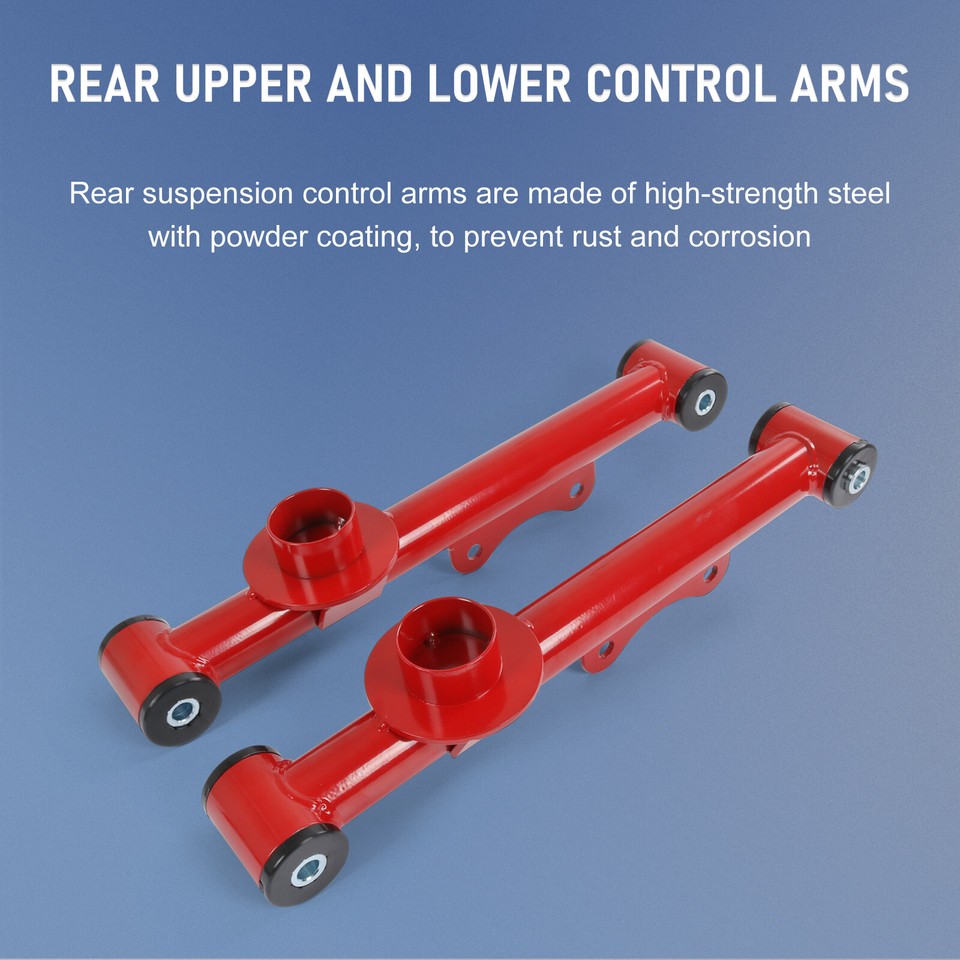 Red Rear Upper Lower Control Arms Kit Hardware For 1979-2004 Mustang GT ...