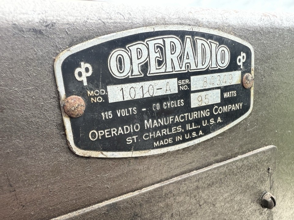 Very Rare Operadio 1010-A Harmonica Tube PA head Amp. Art Deco | eBay