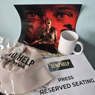 Send Help promo lot bucket hat poster mug Sam Raimi Rachel McAdams ...