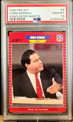 CHRIS Boomer BERMAN 1989 PRO SET ANNOUNCER INSERTS #5 RC HOF PSA 10 ...
