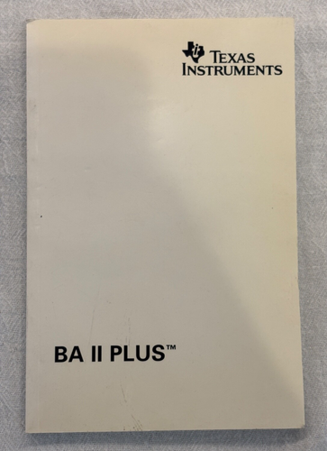 Texas Instruments BA II Plus Financial Calculator Instructions Booklet ...