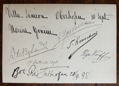 Antique Imperial German Russian Signatures Baron Richthofen Baroness ...