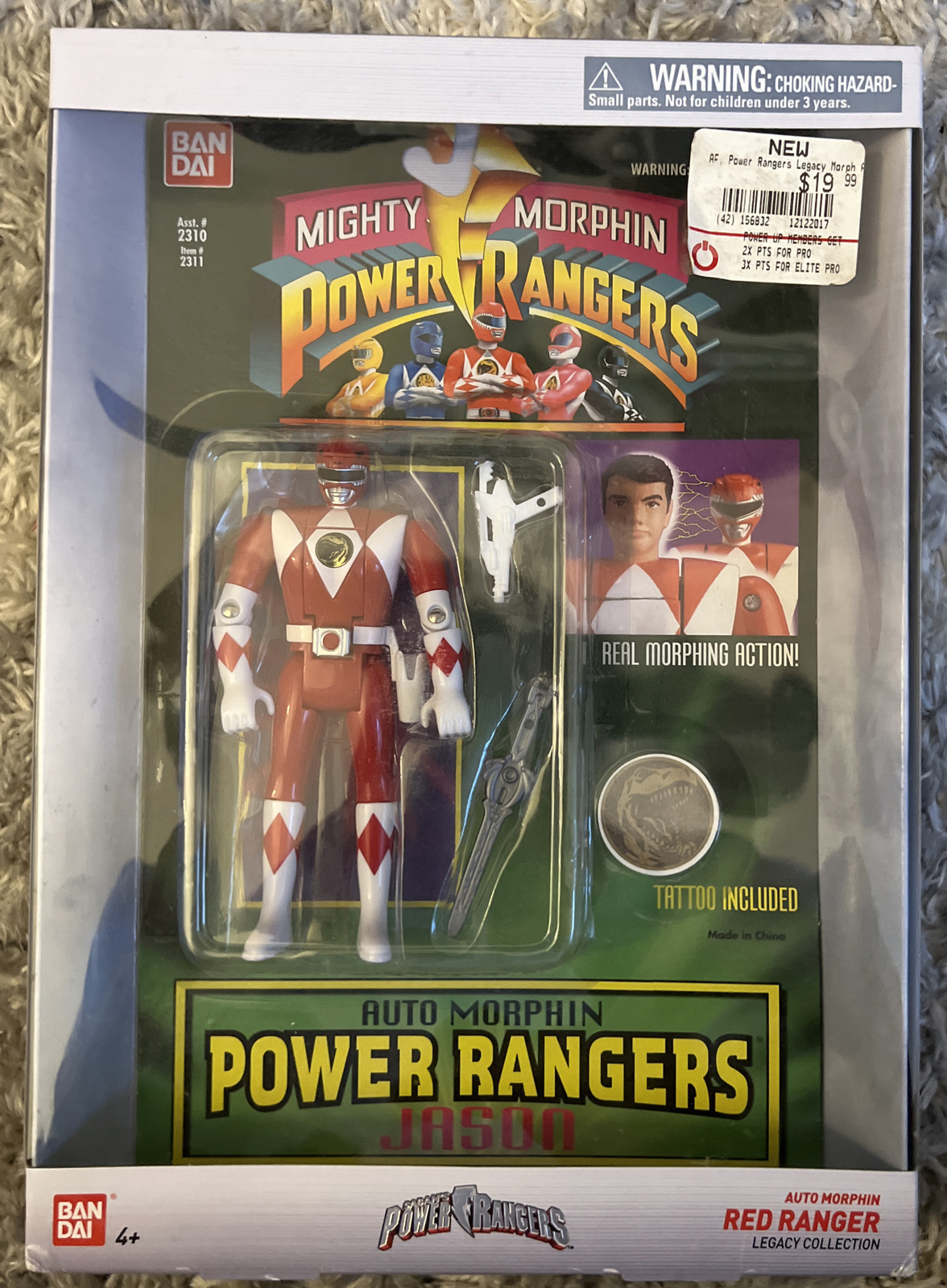 Mighty Morphin Power Rangers Legacy Collection Auto Morphin Red Ranger ...