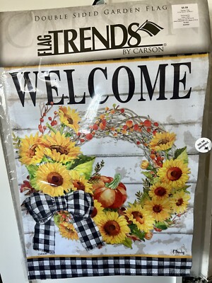 GARDEN FLAG, 12.5 x 18 Yard Flag. Autumn Welcome. Double Sided by ...