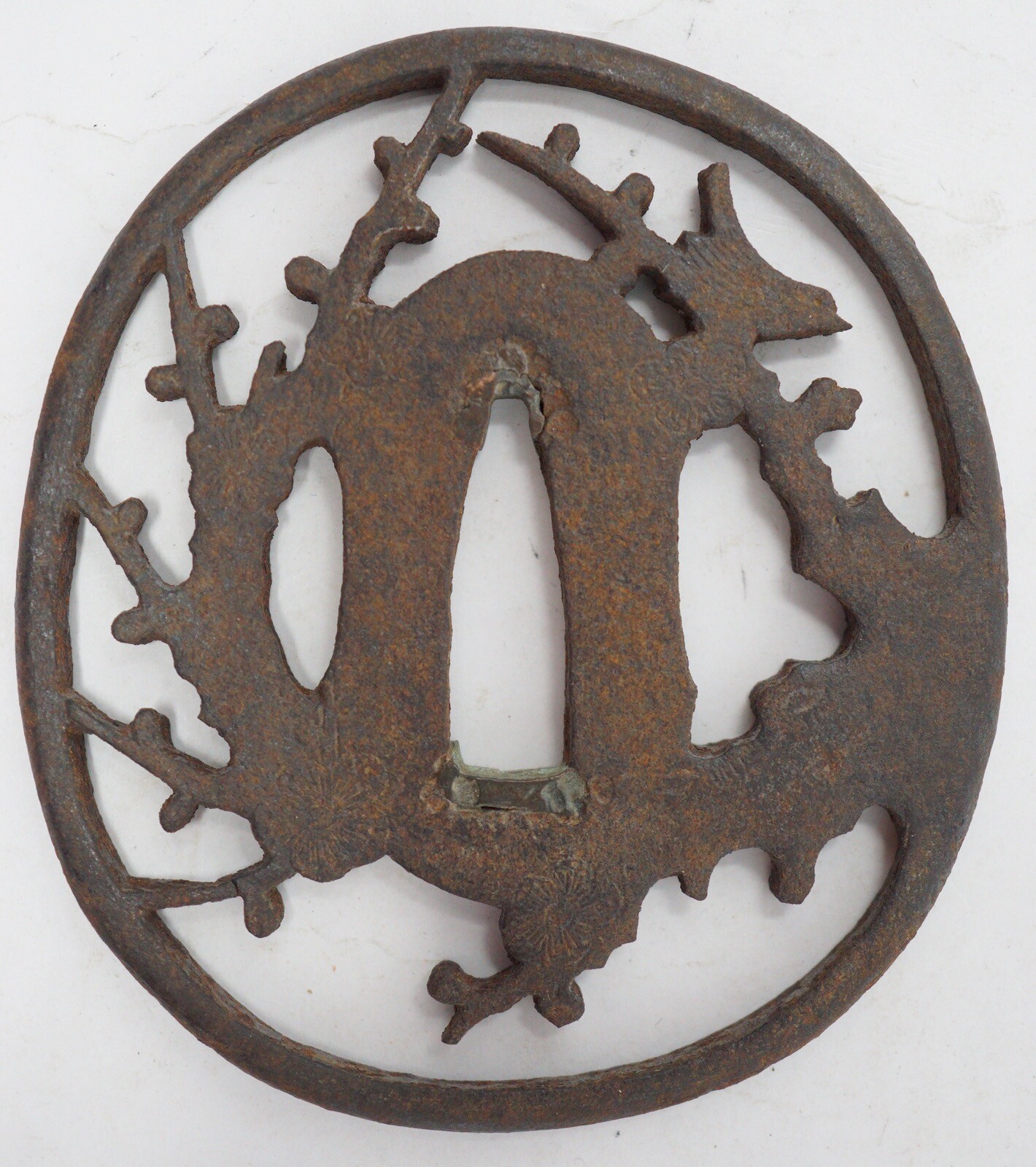 Japanese Sword Guard for Katana or Wakizashi Original Edo Iron Tsuba ...