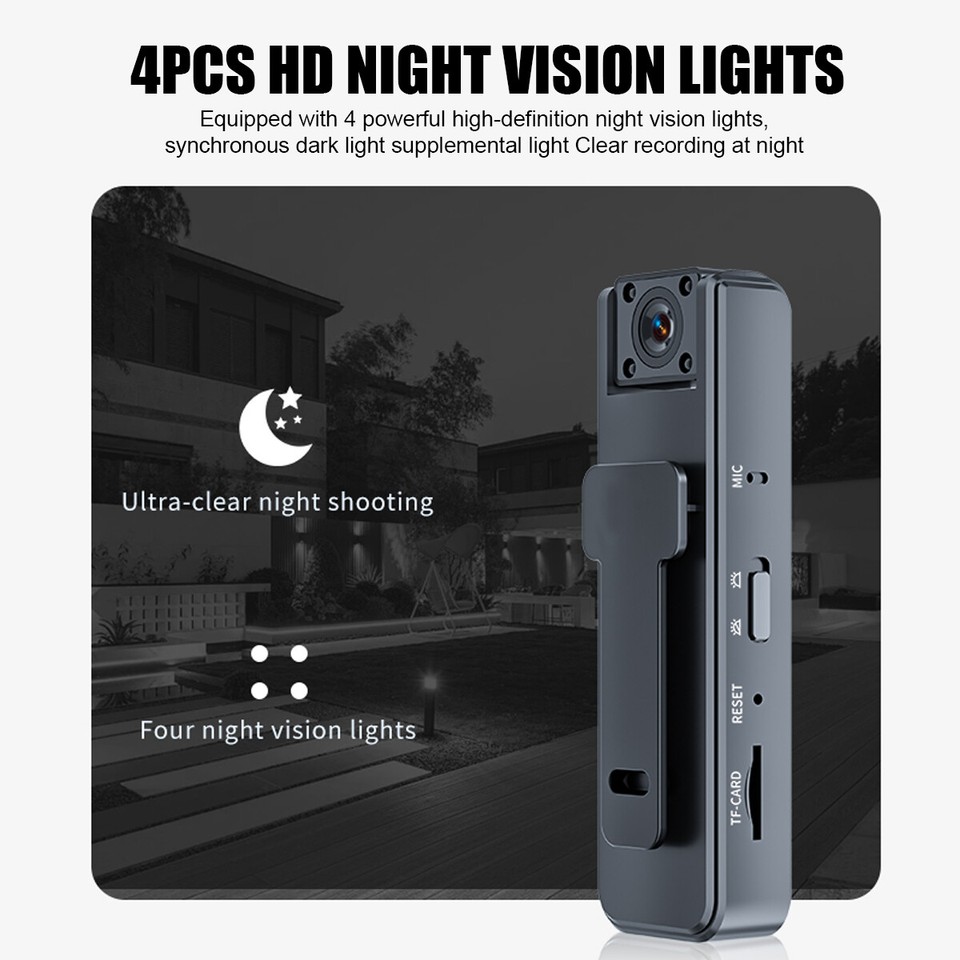HD Mini Police Body Camera 1080P Video Audio Recorder Pocket Night ...