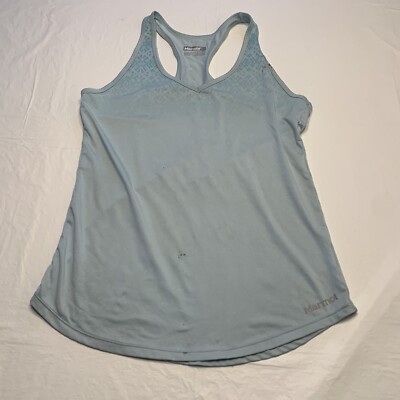 Marmot Blue Racerback Tank Top Women’s Small Concrete Stains | eBay