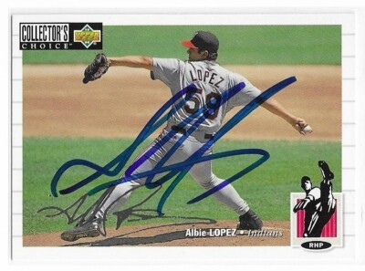 ALBIE LOPEZ Autographed Signed 1994 UDCC SILVER card #177 Cleveland ...