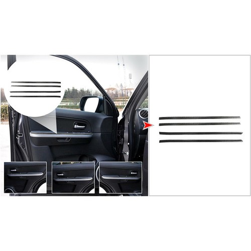 4Pcs Carbon Fiber Door Panel Cover Trim Strip For Suzuki Grand Vitara ...