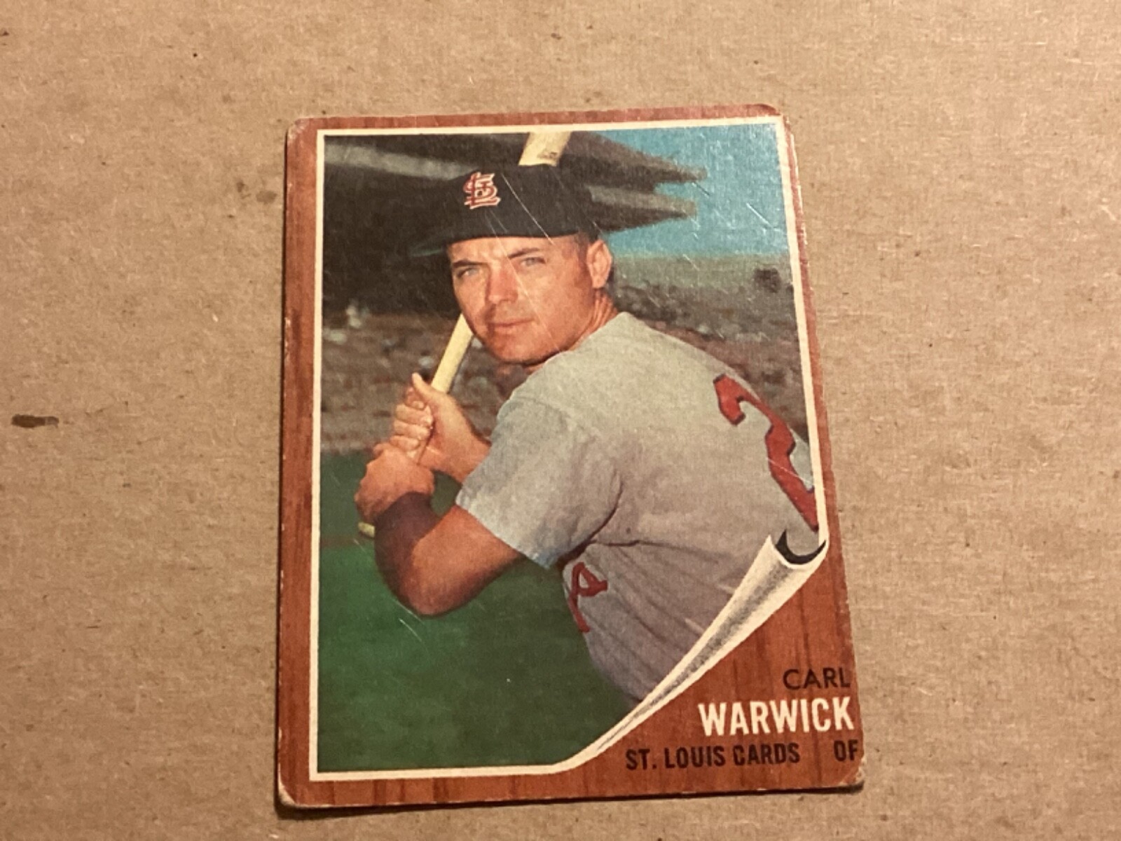 CARL WARWICK 1962 TOPPS BASEBALL CARD #202 CARDINALS - EX - Lite Corner ...