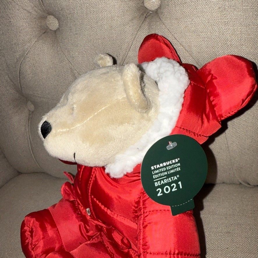 Starbucks Bearista Bear Red Puffer Snowsuit Holiday 2021 Limited 196th ...