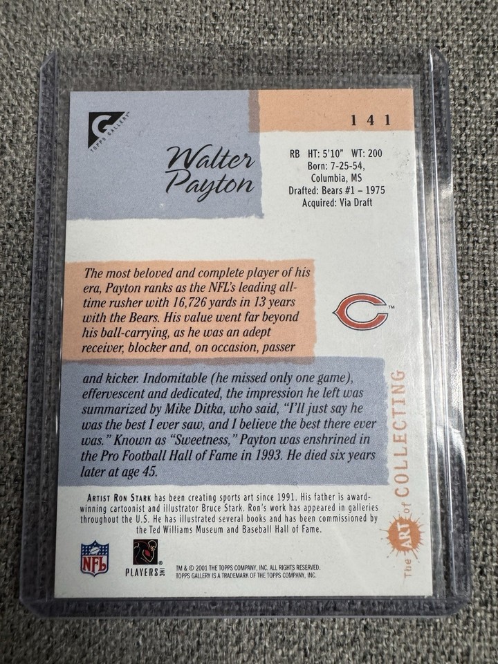 2001 Topps Gallery - Walter Payton #141 | eBay