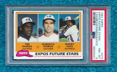 1981 TOPPS #479 TIM RAINES PSA 8 NM-MINT ROOKIE RC HOF EXPOS FUTURE ...