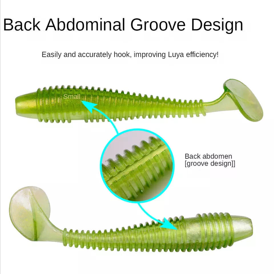 50PCS/box Soft Fishing Lures Paddle Tail Crappie Bass Walleye Grub Worm ...