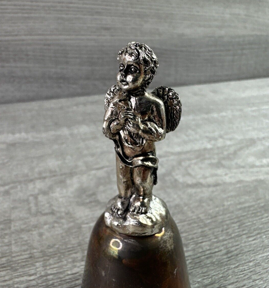Vintage Godinger Silver Plated Angel Bell Cherub 4'' Hand Bell ...