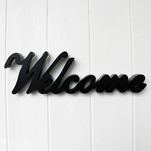 Matt Black Wooden Words Sign Free Standing Welcome Desk/table/shelf ...