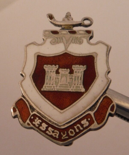 Red White Guilloche Enamel Essayons Engineer Regimental Vintage Pin ...