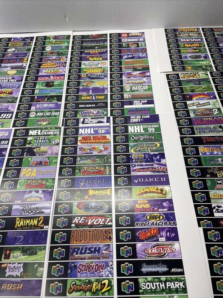 Nintendo N64 Cart Label Sticker Set Cheapest On eBay Full CLR High ...