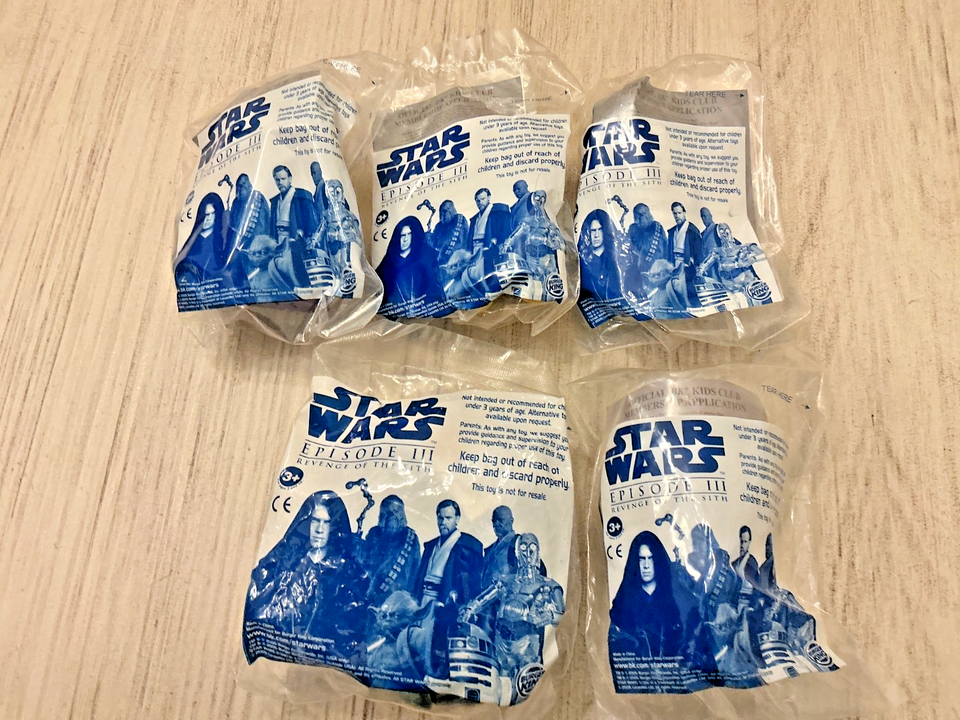 Lot of 5 ~Star Wars Episode 3 Burger King Kids Meal Toy& brochure 2005 ...