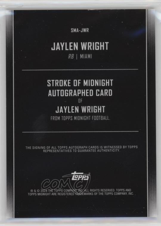 2024 Topps Midnight Stroke of Summer Solstice 42/50 Jaylen Wright Auto ...
