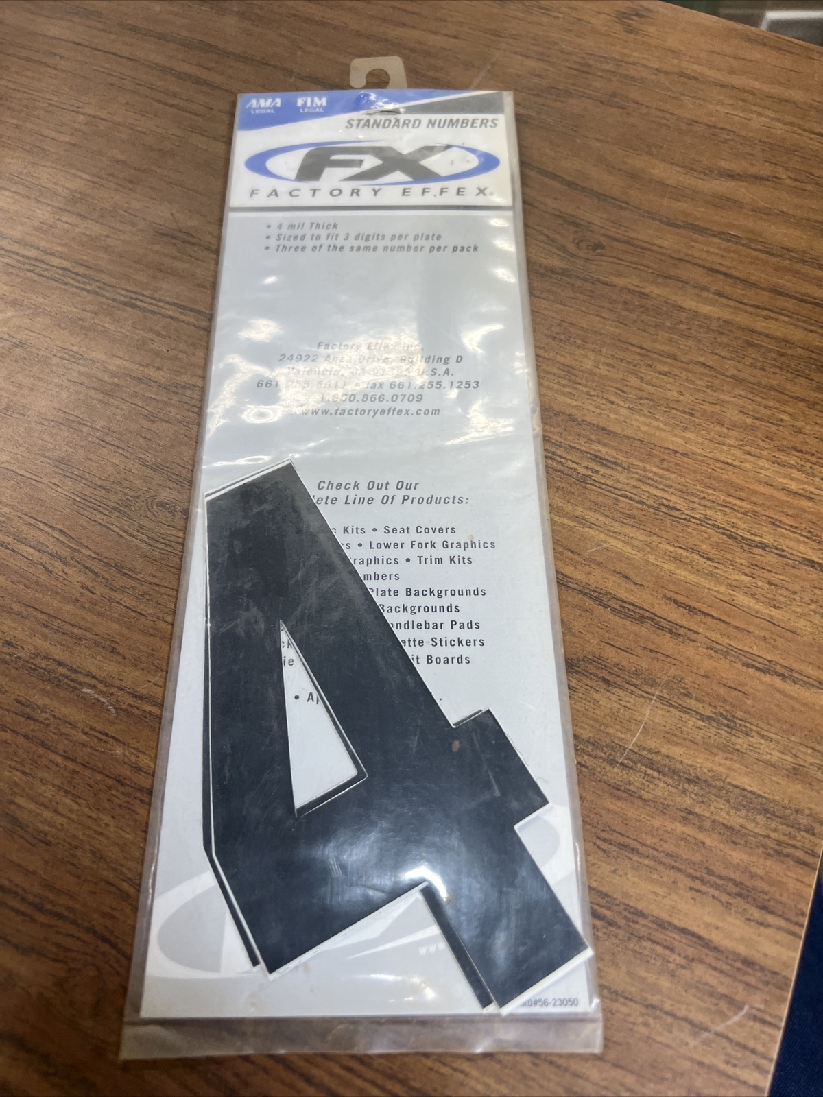 Factory Effex FX 6” Black Factory Numbers 4 3 Pack 02-4454 4Mil | eBay