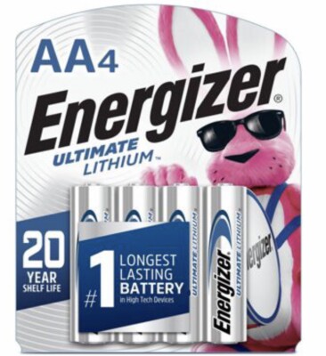 $15.00 Energizer Ultimate Lithium AA Batteries - 4 Pieces Exp 2038 ...