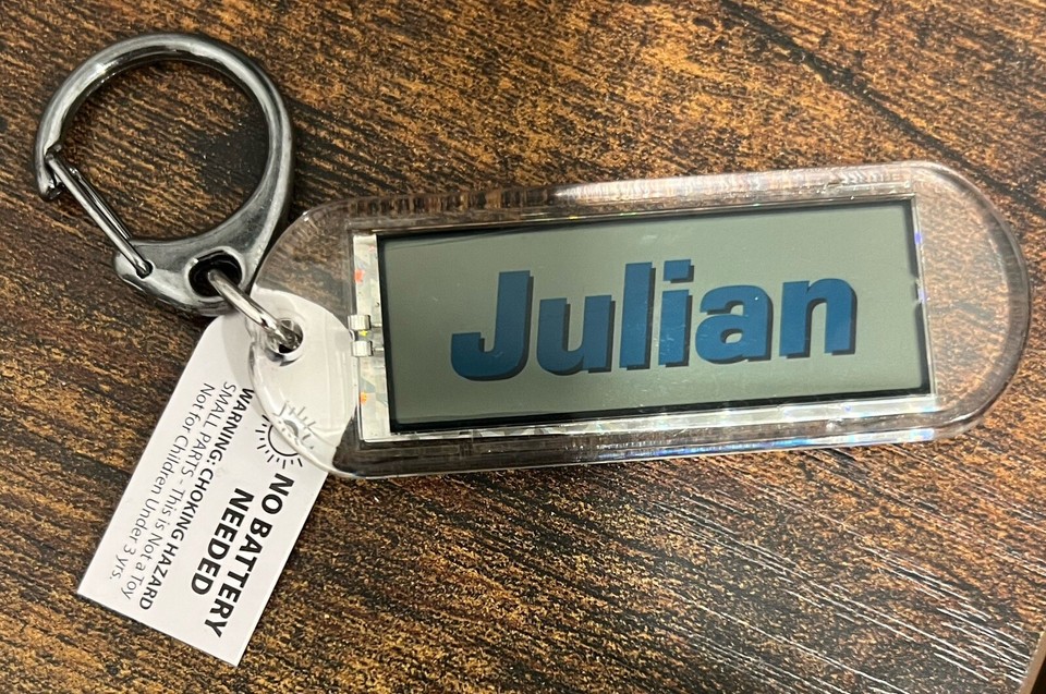Solar Powered Flashing Name Keychain No Battery Needed | eBay