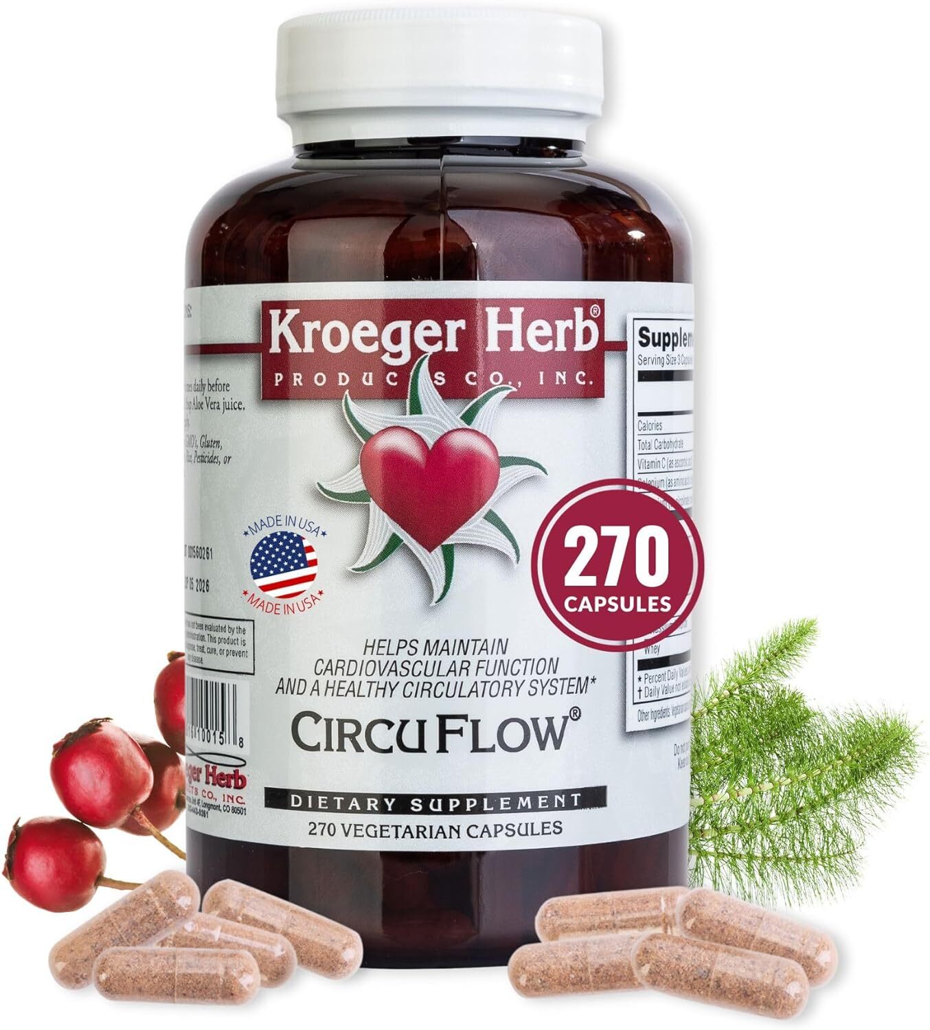 Kroeger Herb, Circuflow, Daily Heart Health and 270 Count (Pack of 1 ...