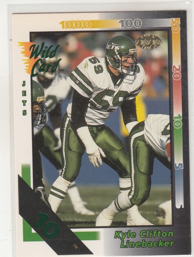 KYLE CLIFTON 1992 Wild Card NFL #179 Parallel 10 Stripe New York Jets ...