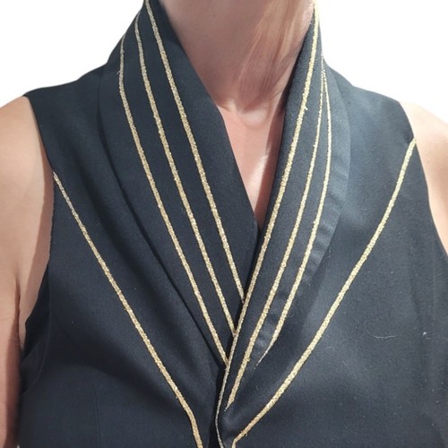 ESCA womens black gold glitter tailored vest size small casino uniform ...