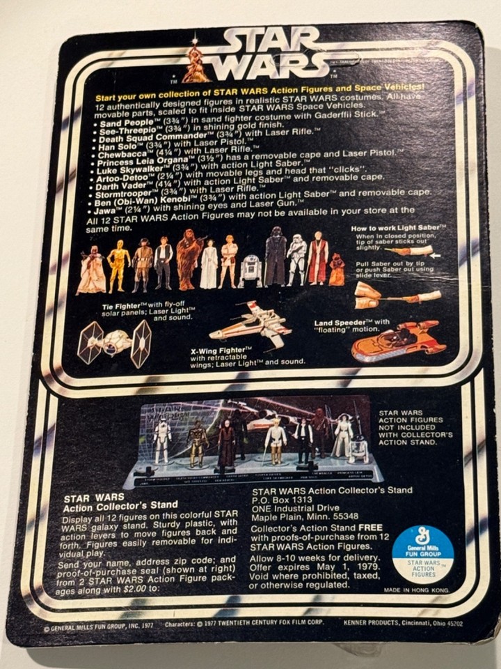 Vintage Star Wars C-3PO C3PO 12 Back C Kenner 1977 unpunched | eBay