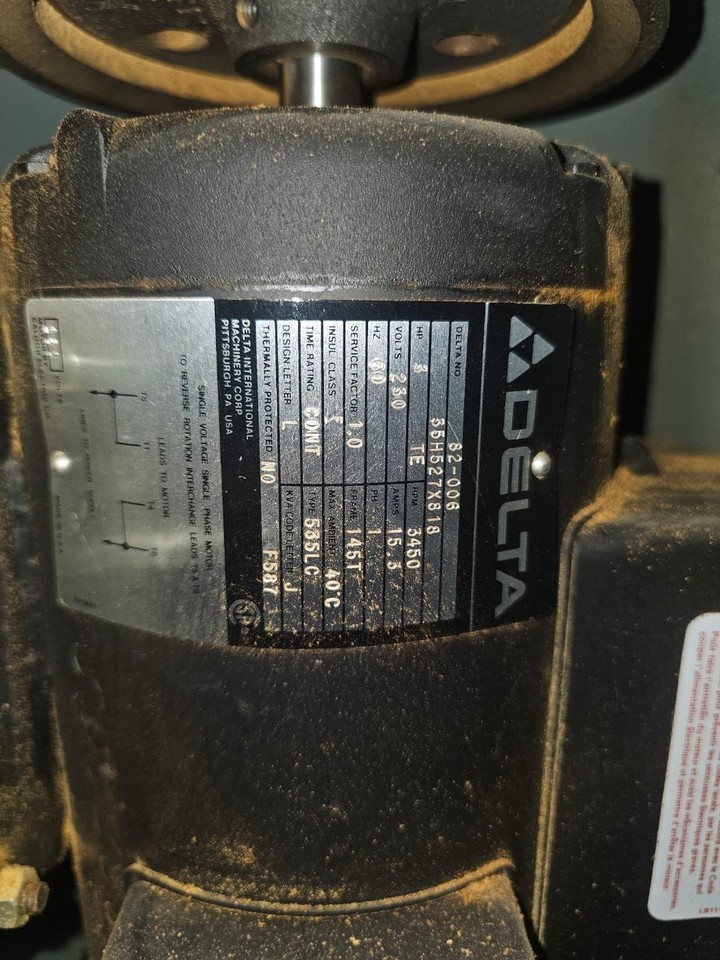 Delta Shaper 43-375 Heavy Duty Woodworking Machine 3 hp, Single Phase ...