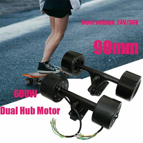 90MM 600W Dual Hub Motor Drive Wheel Kit For Electric Skateboard ...