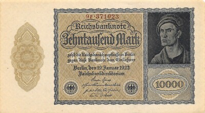 Germany 10,000 Mark 19.1.1922 Series 9p Circulated Banknote AMR | eBay