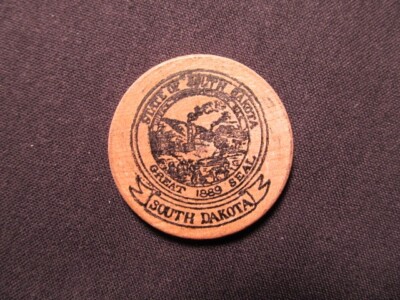 State of South Dakota Seal Wooden Nickel Token - SD State Seal Wooden ...