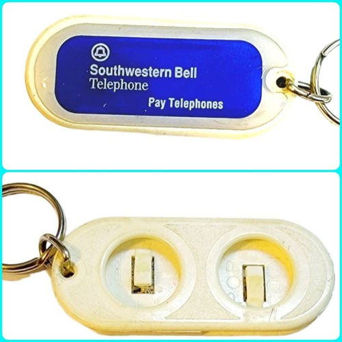 Vintage Southwestern Bell Telephone Keychain 2 Pay Phone Coin Slots ...