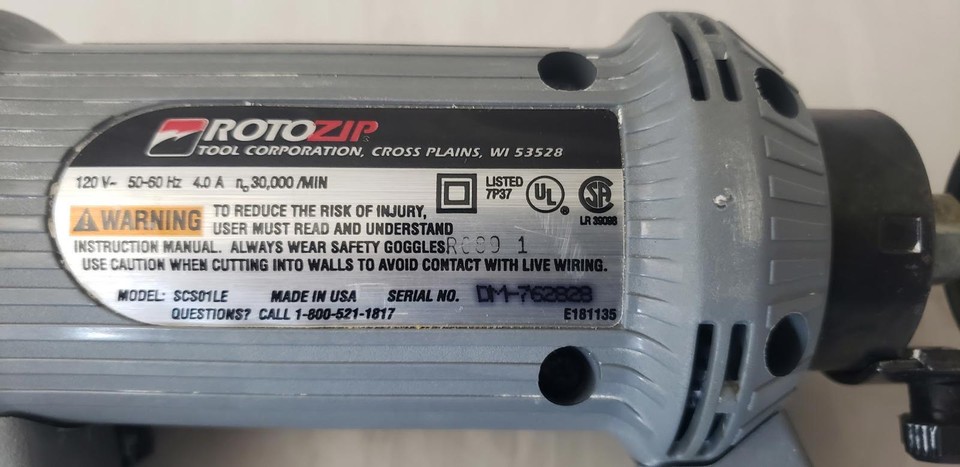 RotoZip Spiracut Spiral Saw SCS01LE Corded w Case Tested And Works!! | eBay