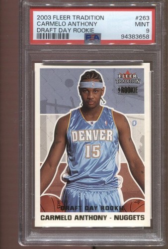 2003-04 Carmelo Anthony Fleer Tradition Draft Day #263 PSA 9 Mint RC Nuggets | eBay