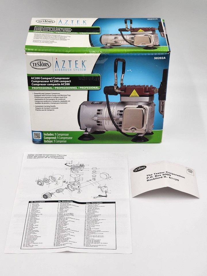 Testors Aztek AC200 Compact Airbrush Compressor 50202A Moisture Trap ...