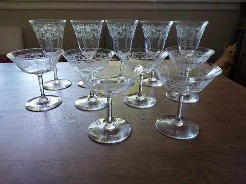 Etch 535-5 by Bryce etched crystal set of 11 - champagne and water goblet | eBay